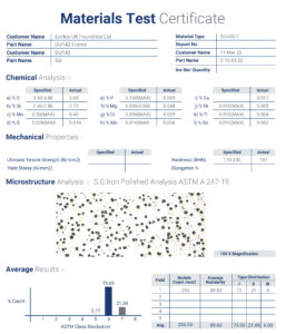 Material Test Certificate - eccles